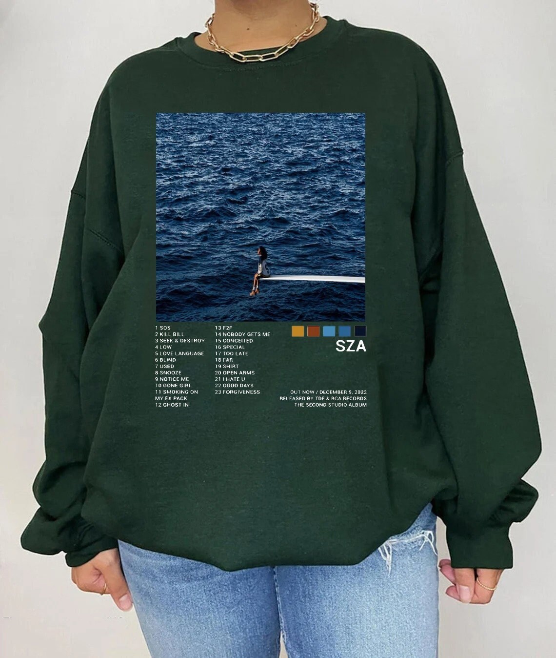 SZA SOS Tracklist Sweatshirt, SZA Sos Tour 2023 Merch