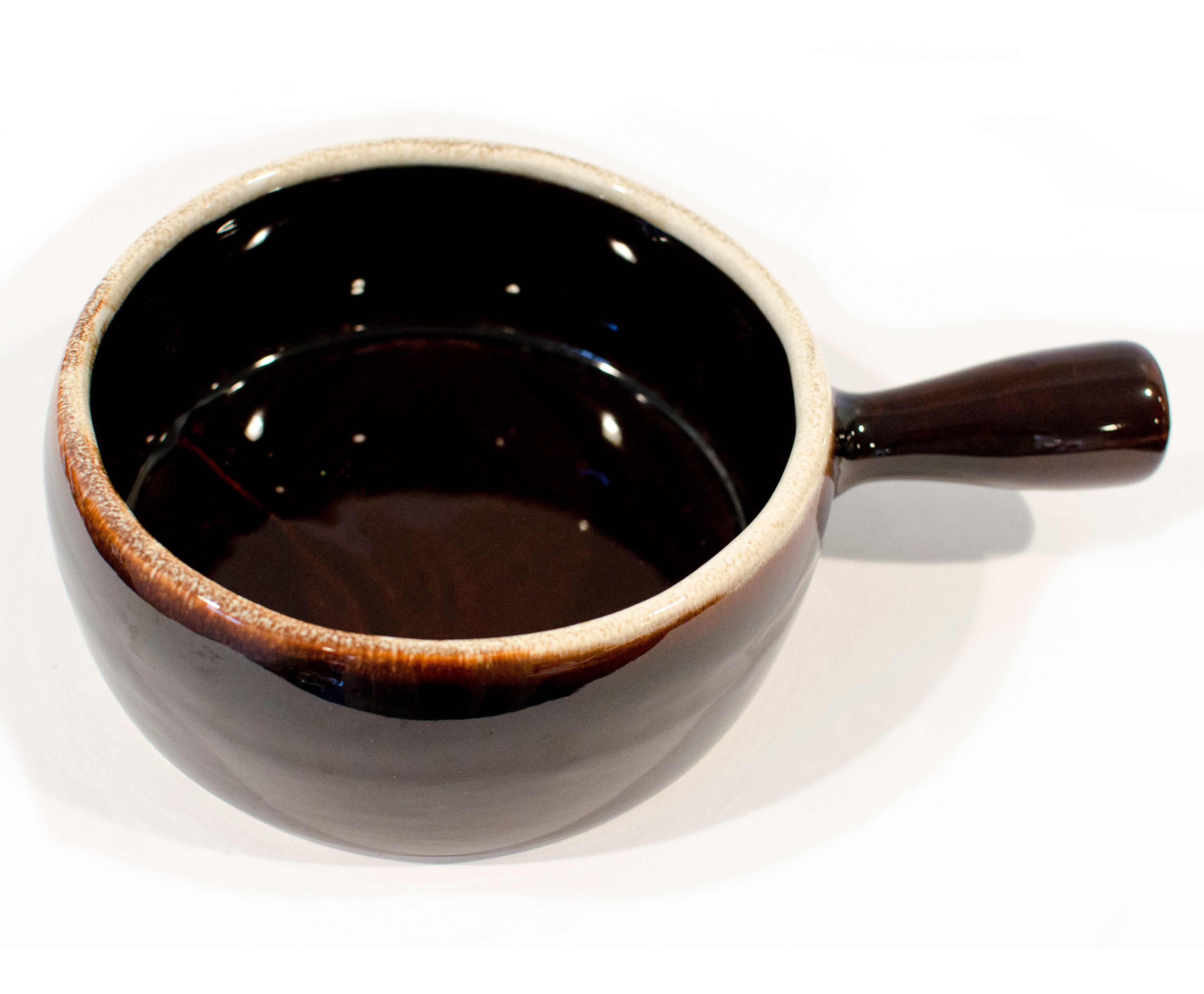 Brown Drip Handled Pot with Lid Brown Drip Pottery by | Etsy