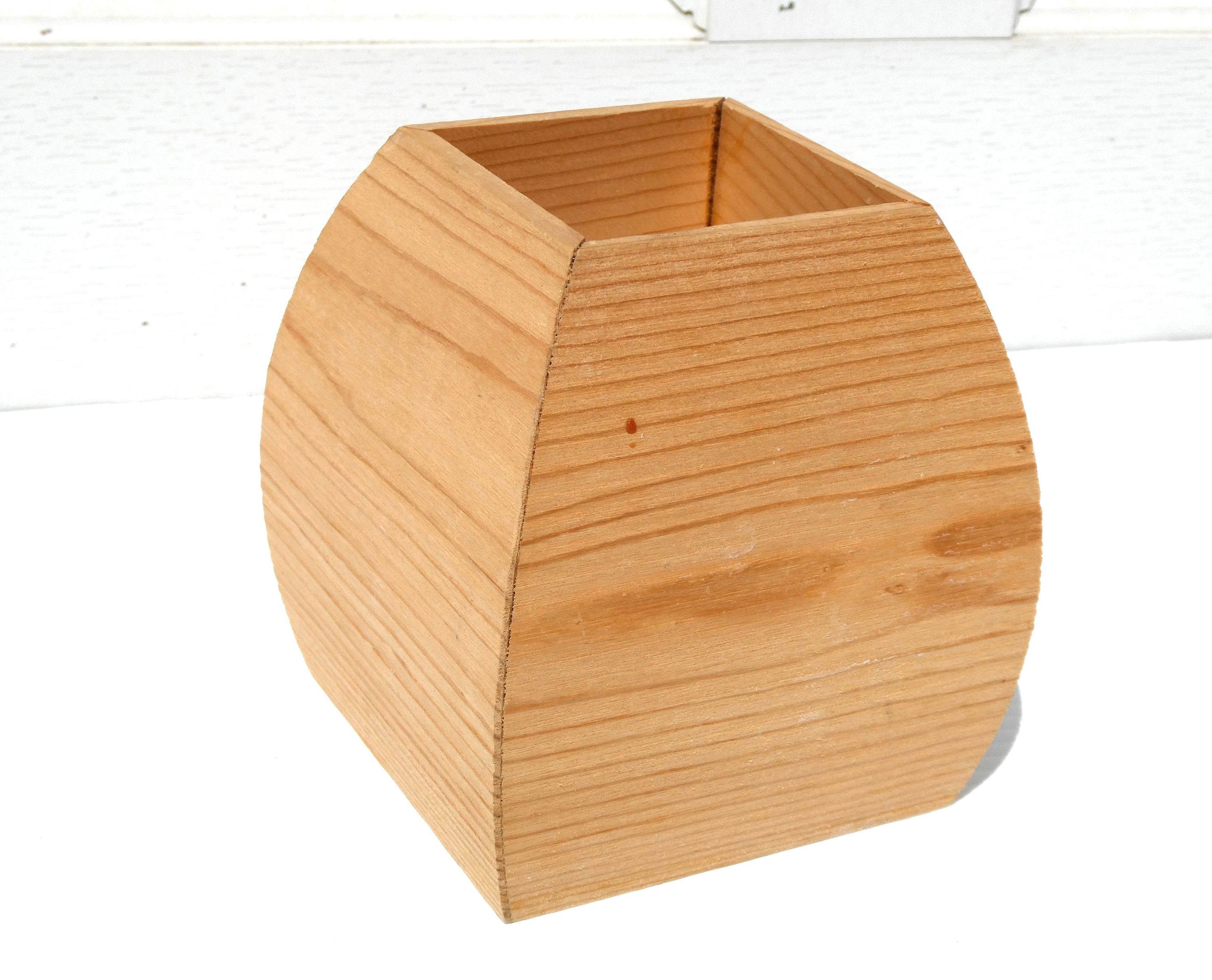 Convex Curve Cutter Made Wooden Box Vase by Bigmuddyvintageshop P - Etsy