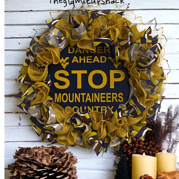 Wvu Wreath - Etsy