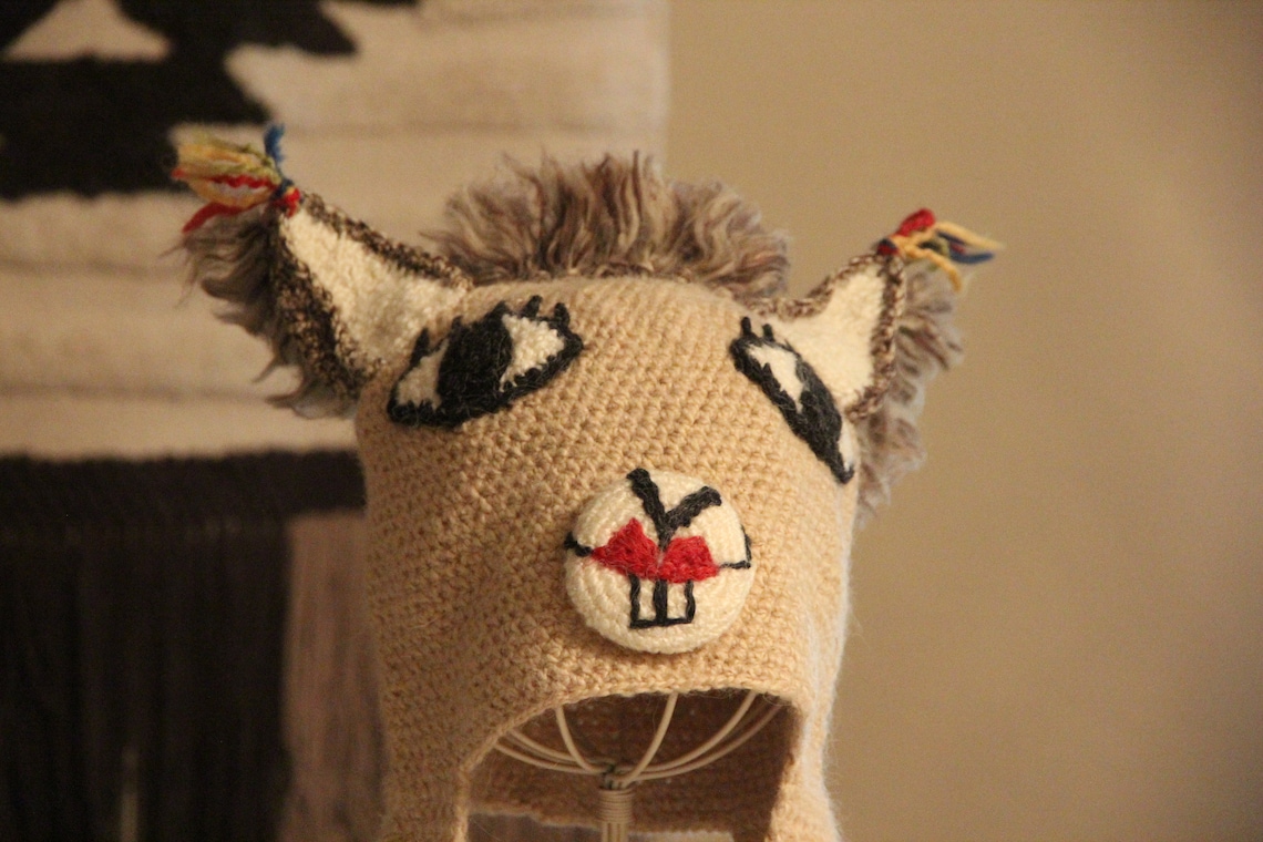 Llama Hat for Adult, Ear Flap, Snowboarding Hat, Winter Hat, Holiday ...