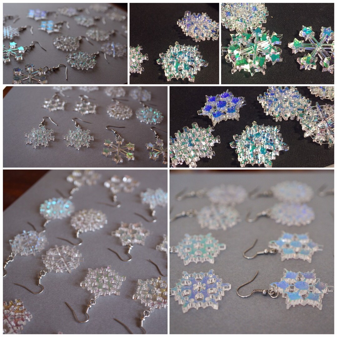 Color Changing Clear Snowflake Earrings - Etsy