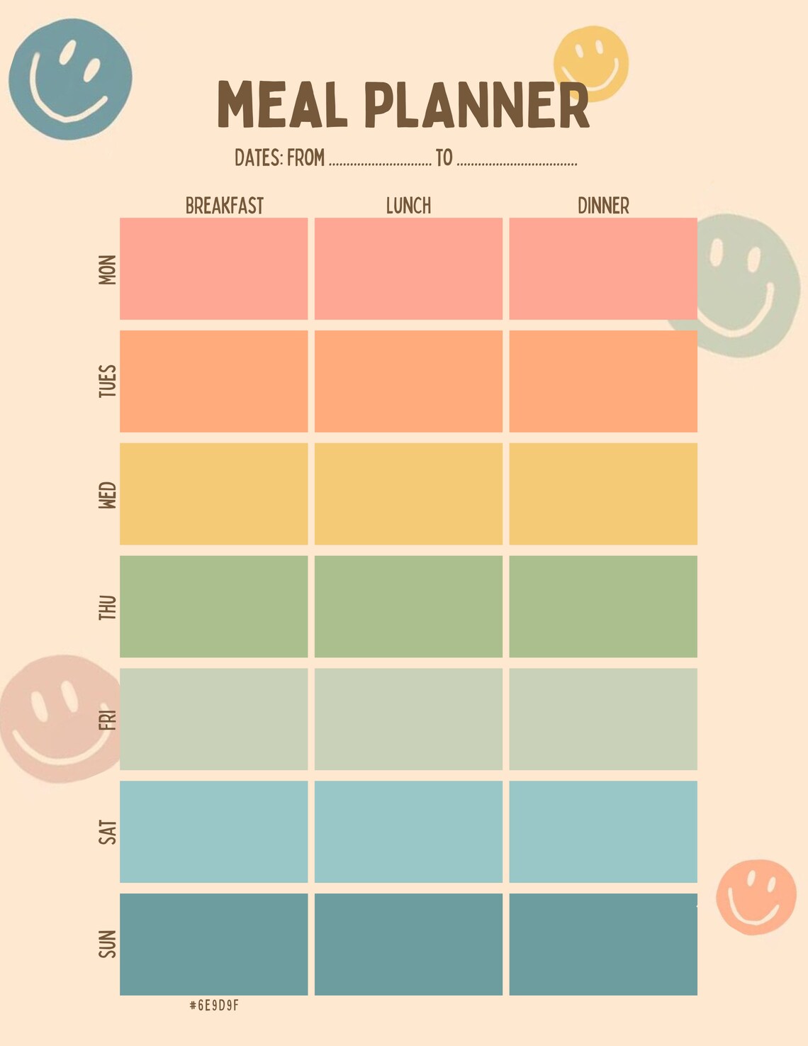Smiley Face Planner Pack - Etsy