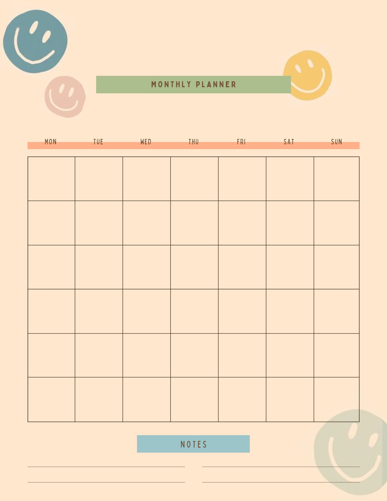 Smiley Face Planner Pack - Etsy