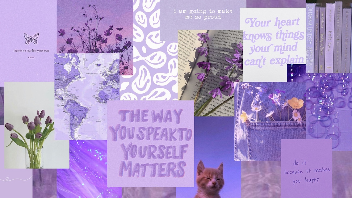 Aesthetic Purple Desktop Wallpaper - Etsy