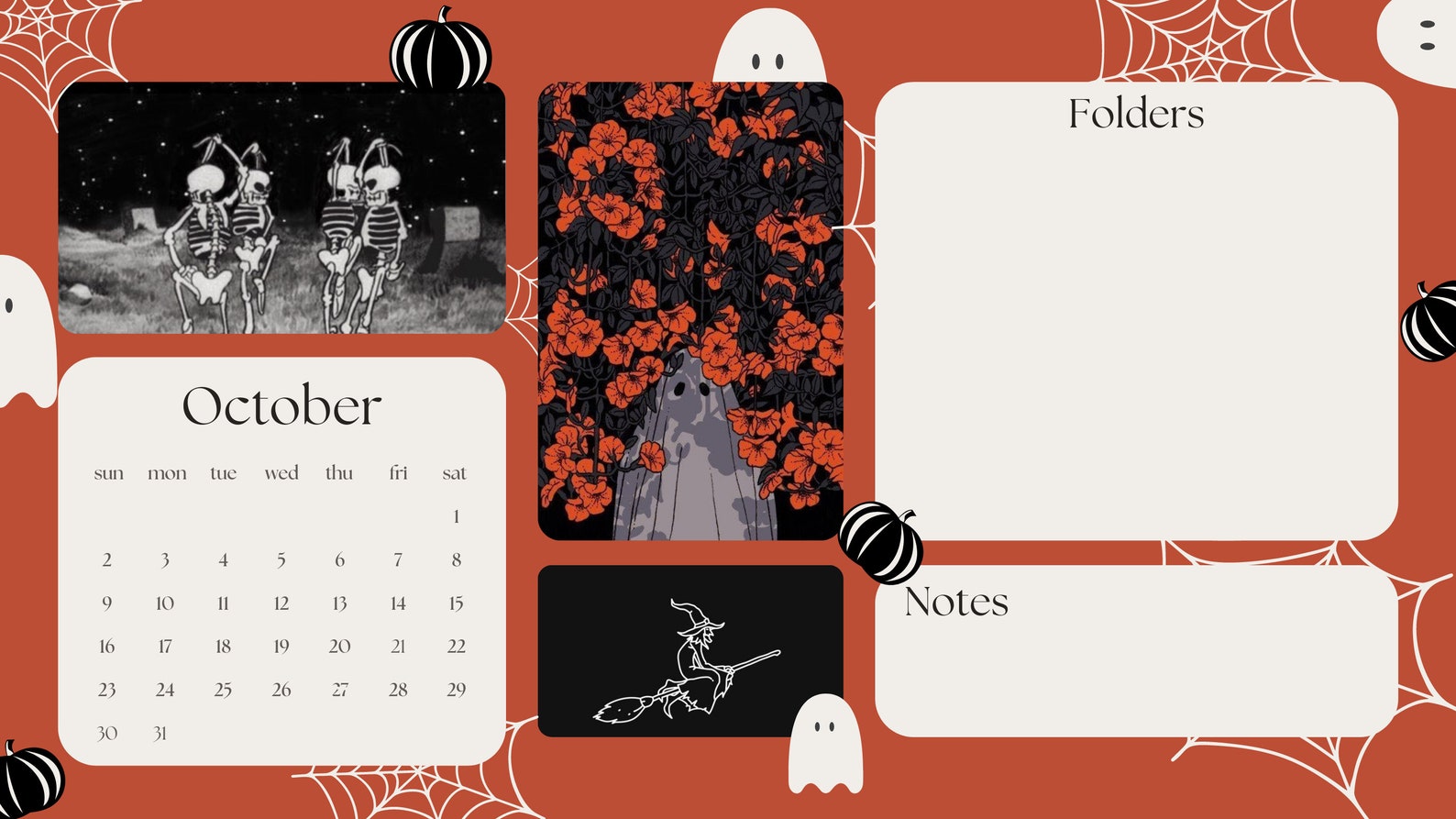 Aesthetic Halloween Desktop Wallpaper - Etsy