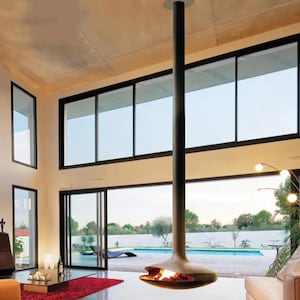 40" Wood-burning Suspended Fireplace Beautiful Modern Hanging Floating ...