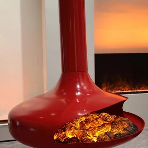 40" Wood-burning Suspended Fireplace Beautiful Modern Hanging Floating ...