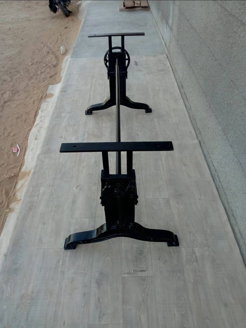 Crank Base 28"-41" Cast Iron Table Legs - Adjustable Crank Table Base ...