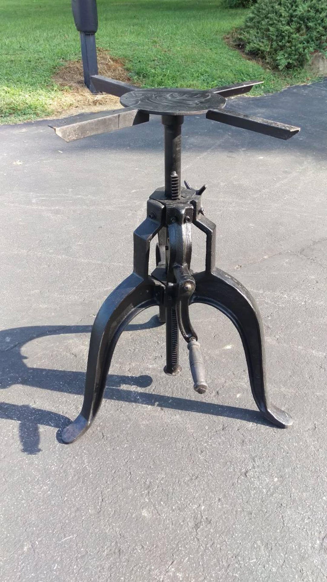 30"-42" Industrial Crank Table Base - Vintage Antique Dining Table Legs ...