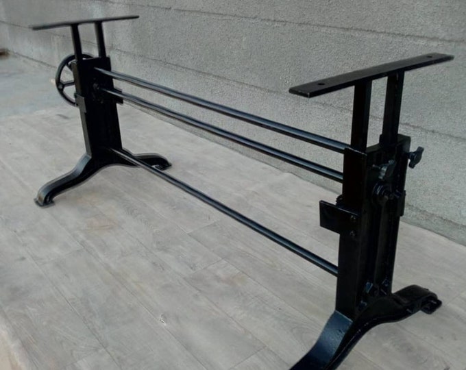 Crank Base 28"-41" Cast Iron Table Legs - Adjustable Crank Table Base ...