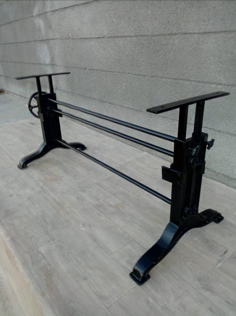 Crank Base 28"-41" Cast Iron Table Legs - Adjustable Crank Table Base ...