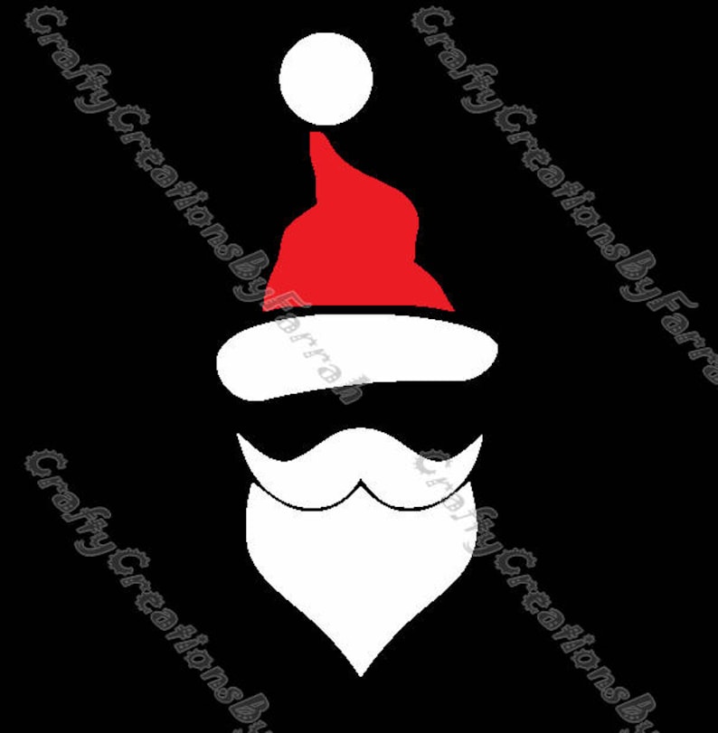 Buy Layered Santa Hat Beard Face SVG PNG Digital File Online in India ...