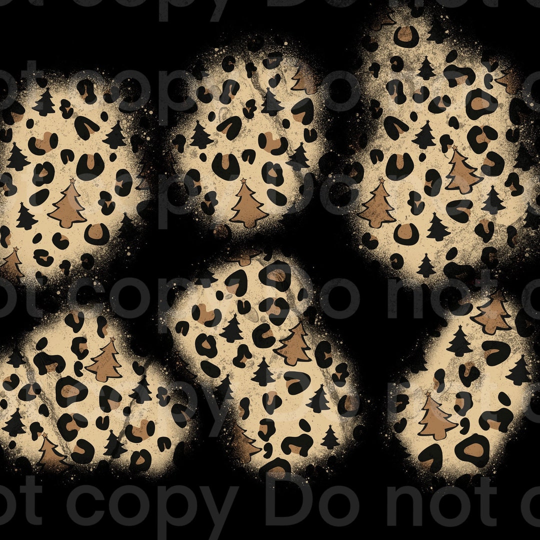 Cute Distressed Christmas Animal Print Cheetah Leopard Bleach Patch for ...