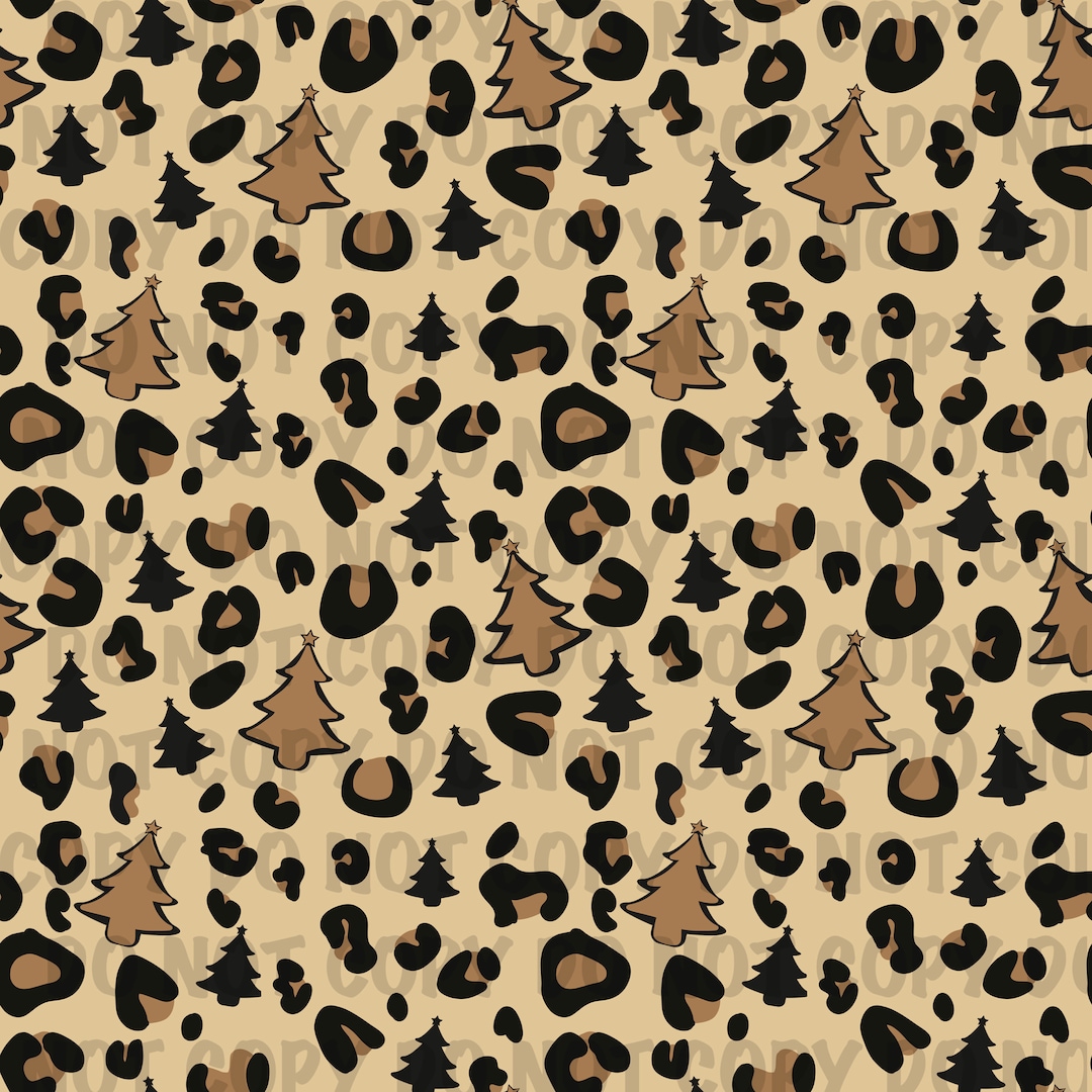 Cute Christmas Animal Print Cheetah Leopard Repeating Seamless Pattern ...