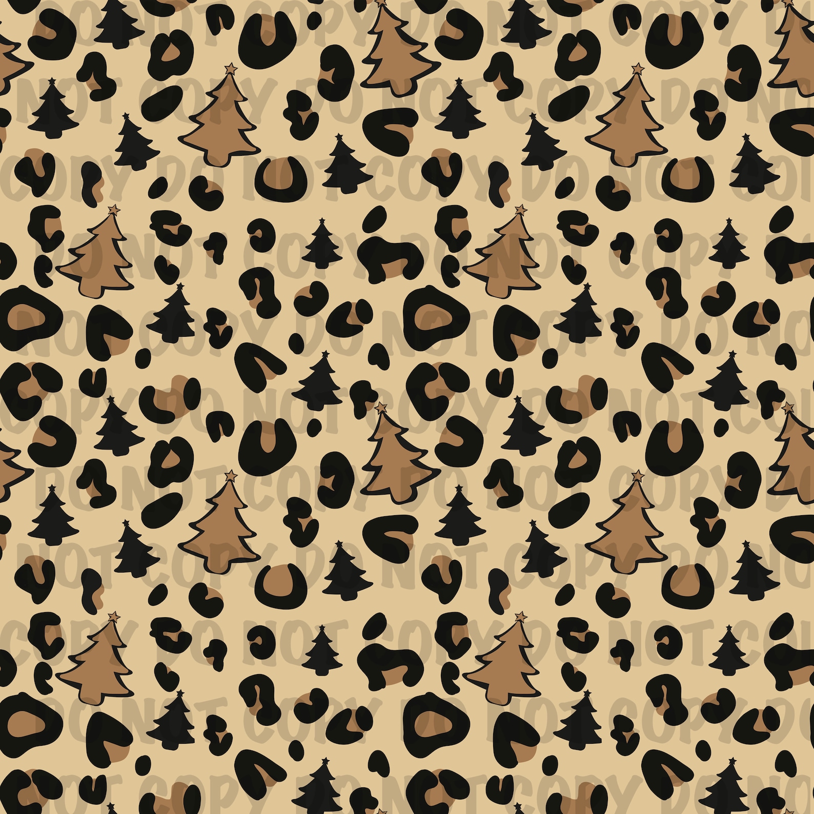 Cute Christmas Animal Print Cheetah Leopard Repeating Seamless Pattern ...