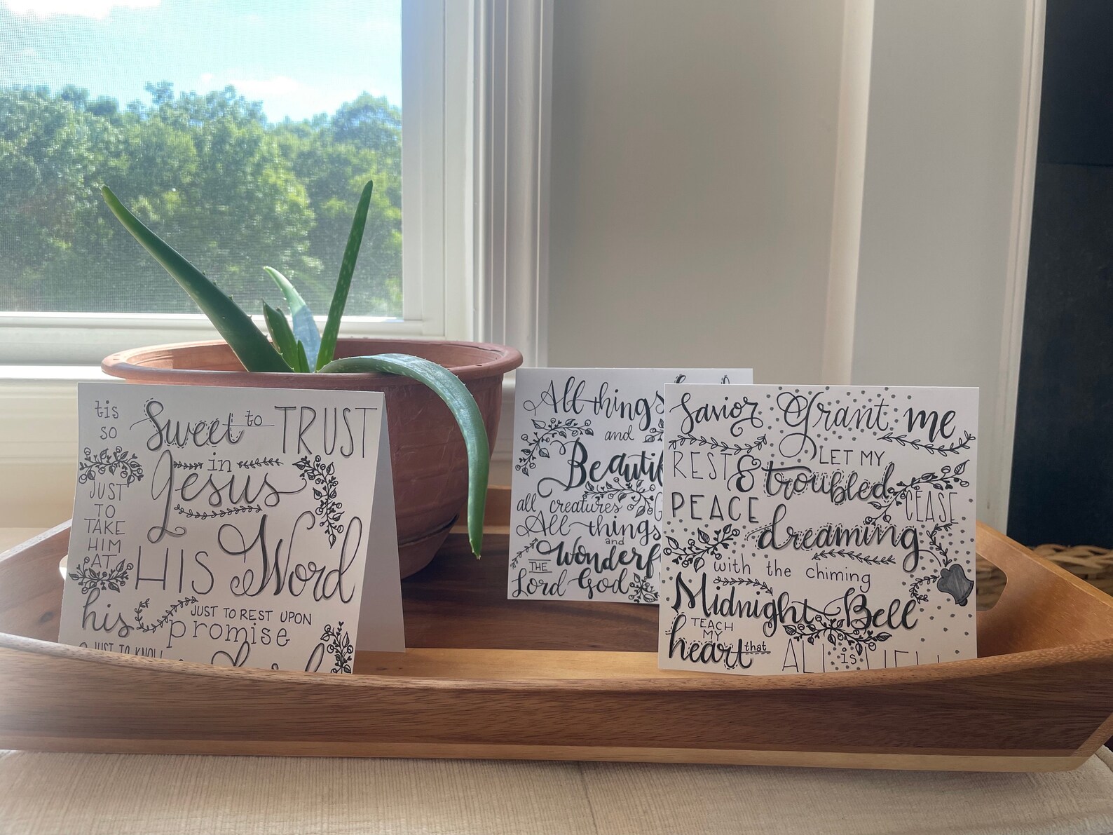 Hand Lettered Hymn - Calligraphy Art - Religious - Greeting Card ...