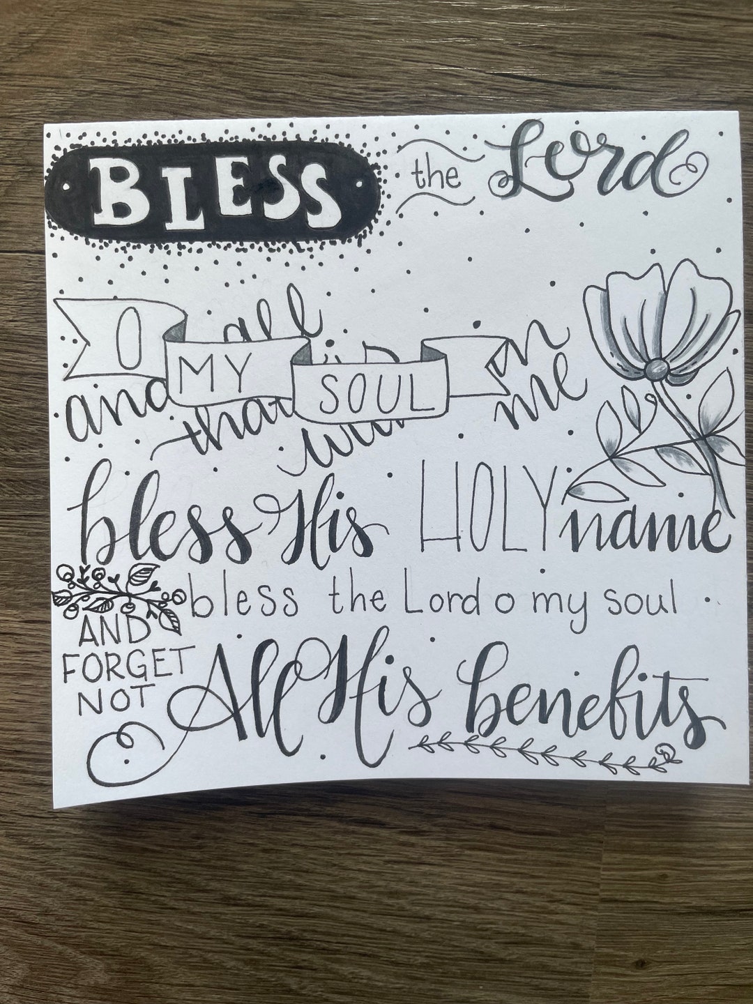 Hand Lettered Hymn - Calligraphy Art - Religious - Greeting Card ...