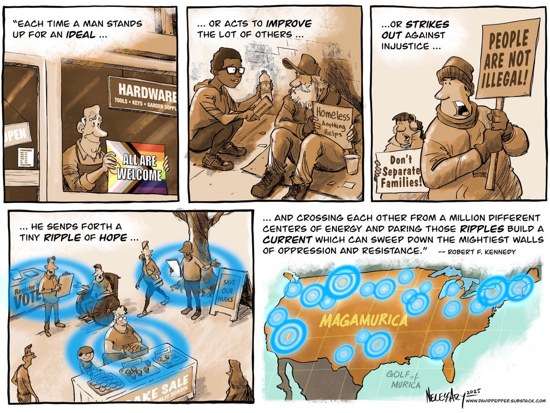 Ripples of Hope — Editorial Cartoon Print - Etsy