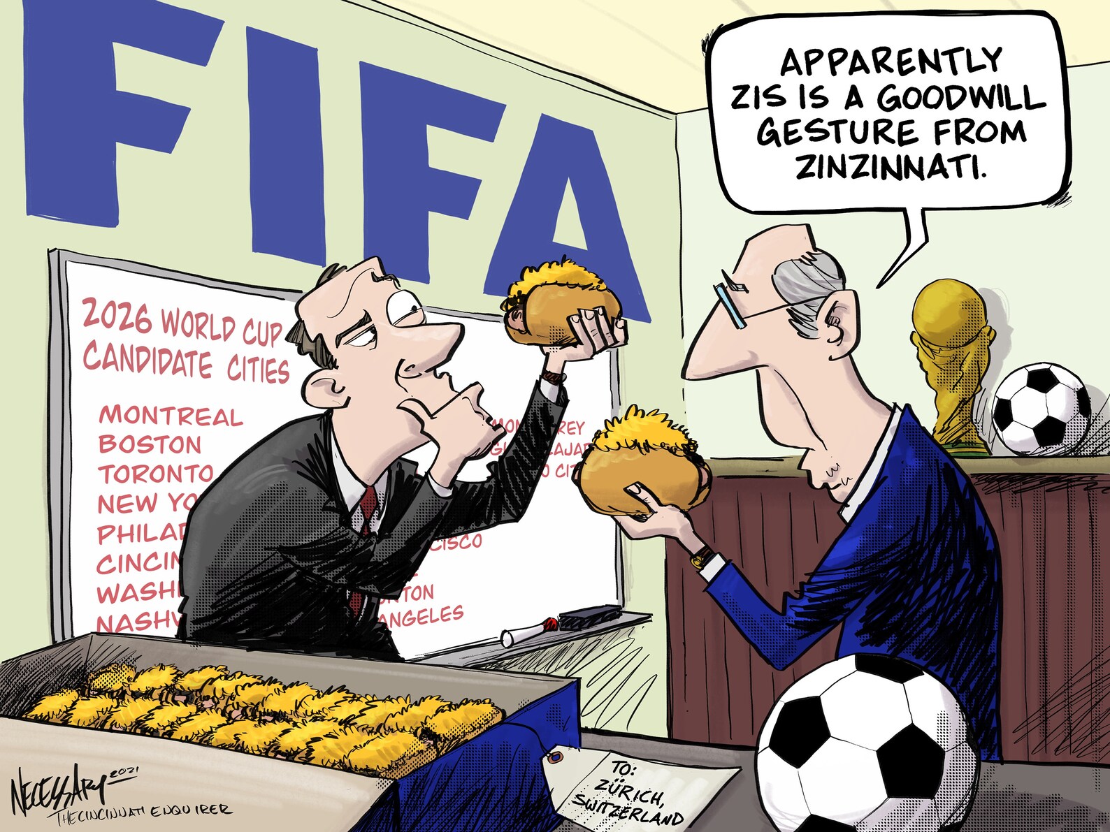 Cincinnati Goodwill Gesture Cartoon FIFA Soccer Football | Etsy