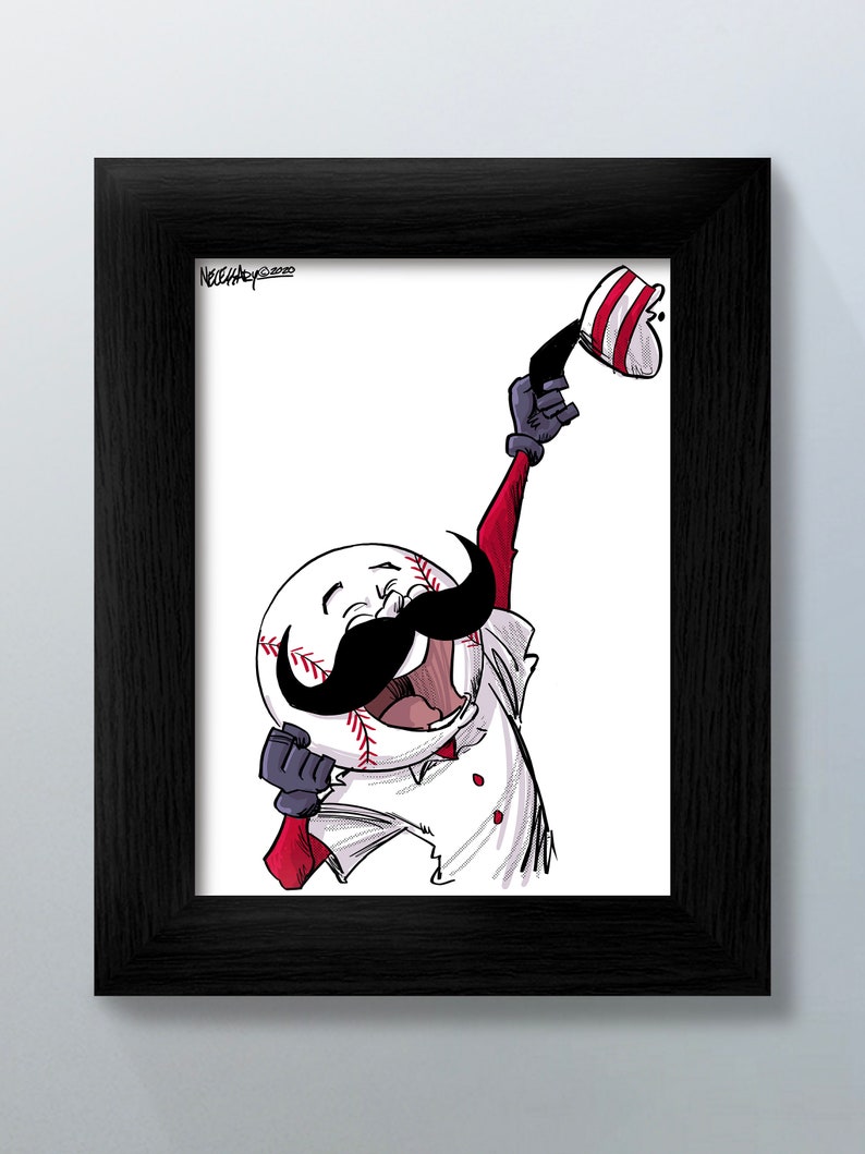 Clinched: Cincinnati Reds Cartoon Art Print - Etsy