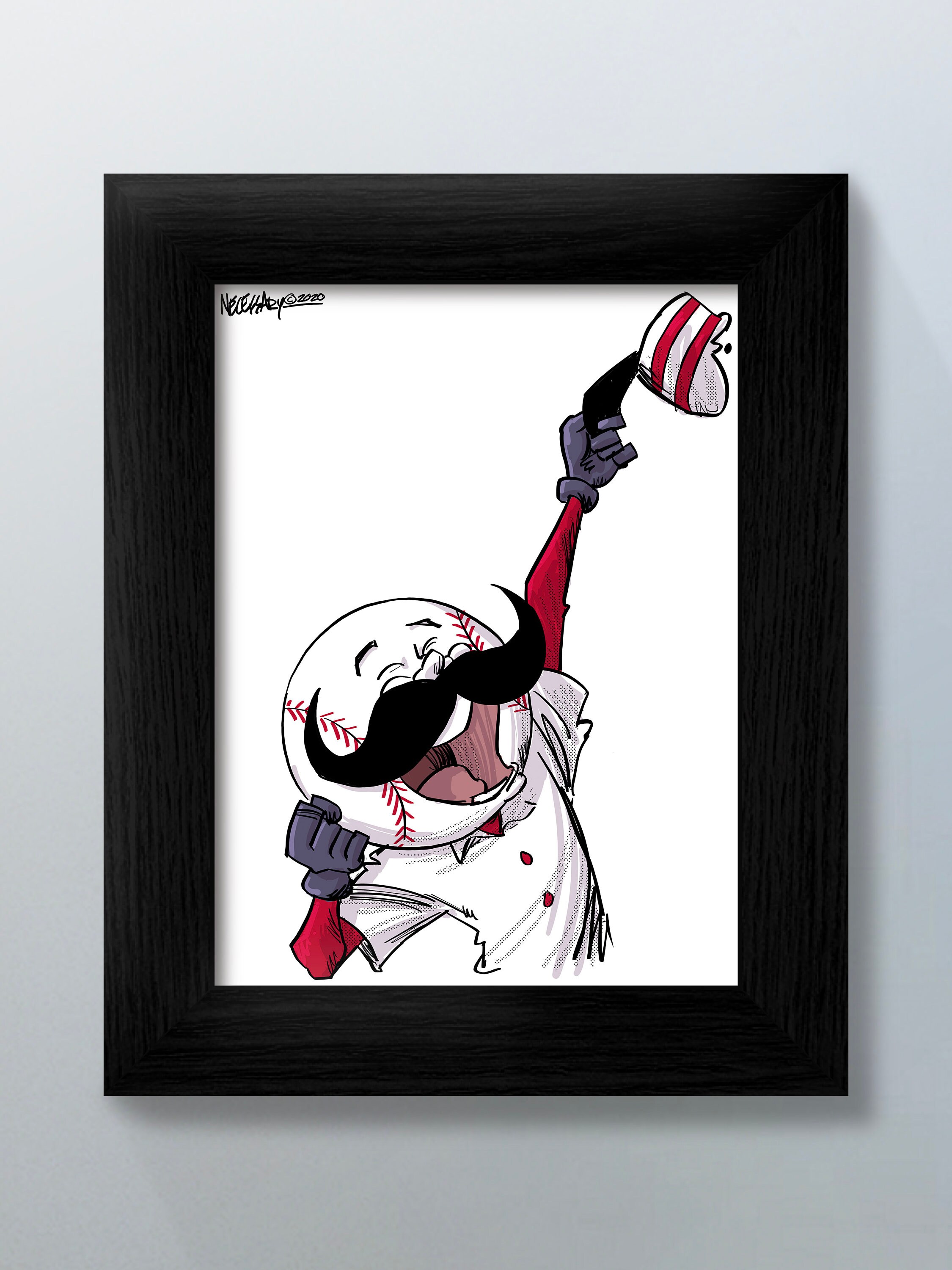 Clinched: Cincinnati Reds Cartoon Art Print - Etsy