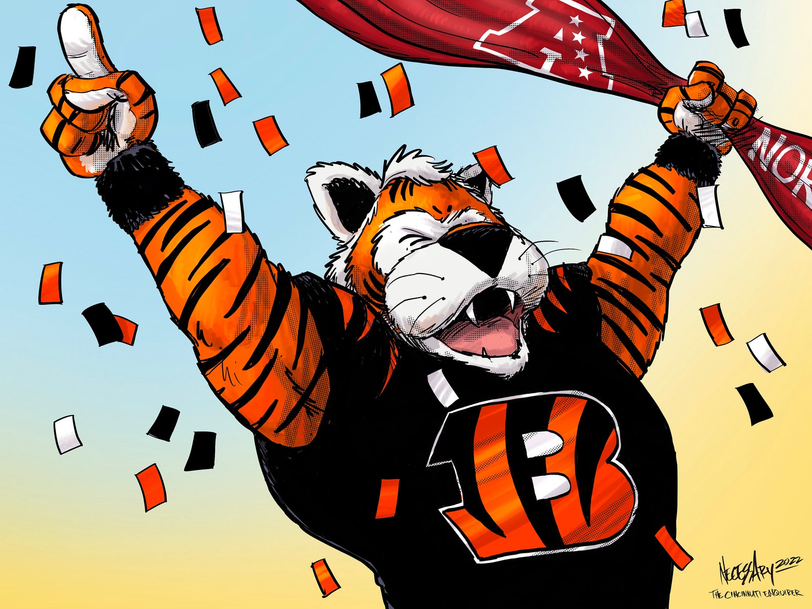 Cincinnati Bengals AFC North Champions — Editorial Cartoon Print - Etsy