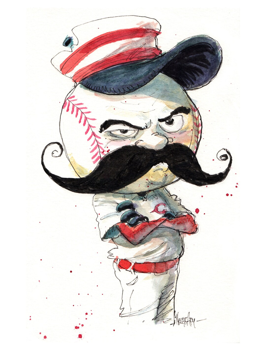 Cincinnati Summer — Reds Watercolor Sketch - Etsy