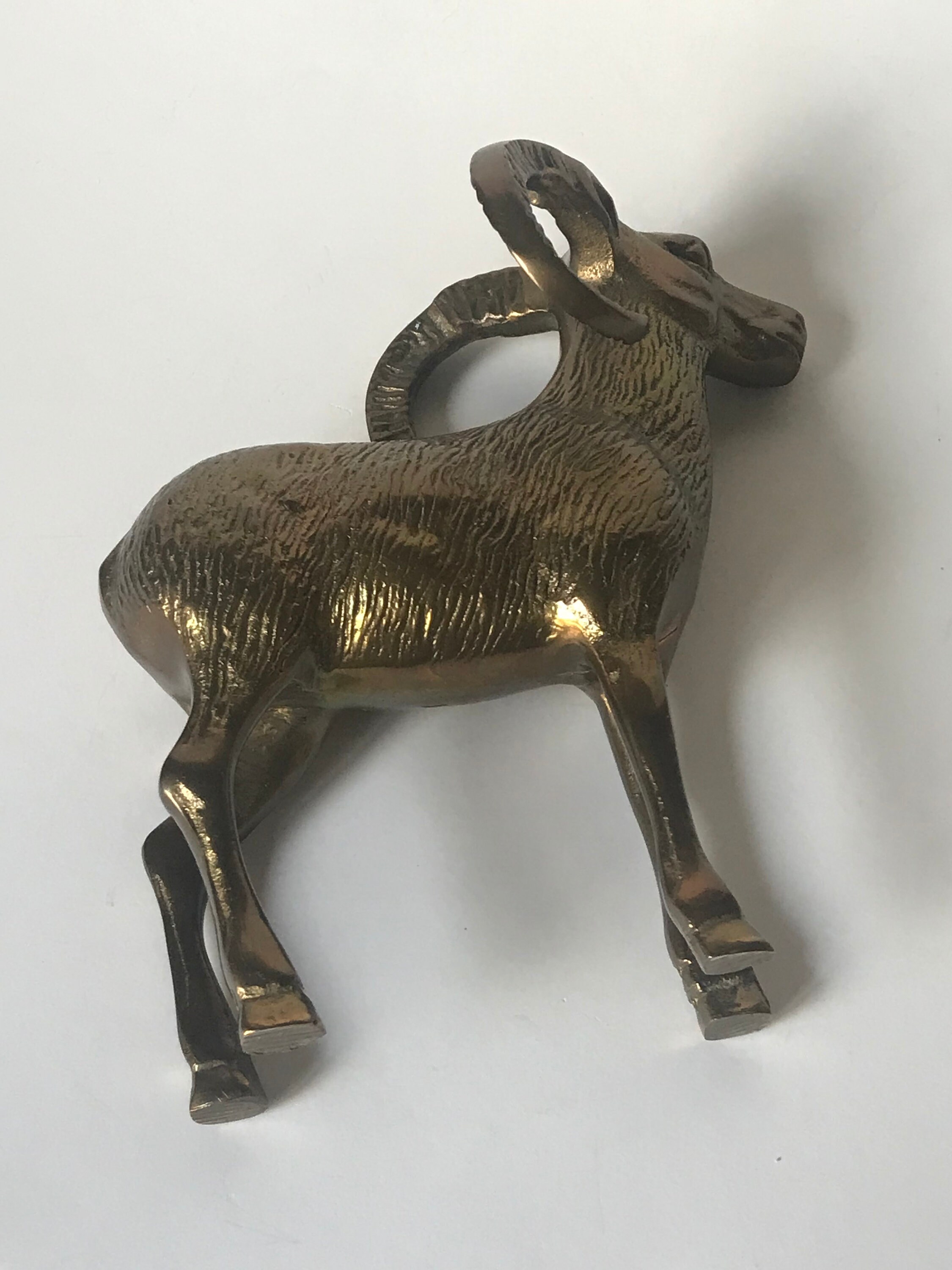 Solid Cast Brass Standing Ram Figure - Etsy