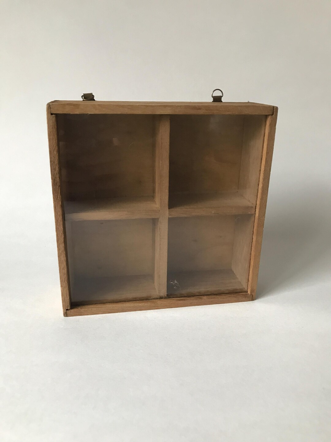 Mini Wood Trinket Shelf Shadow Box, Wall Mount Hanging Display, Wooden ...