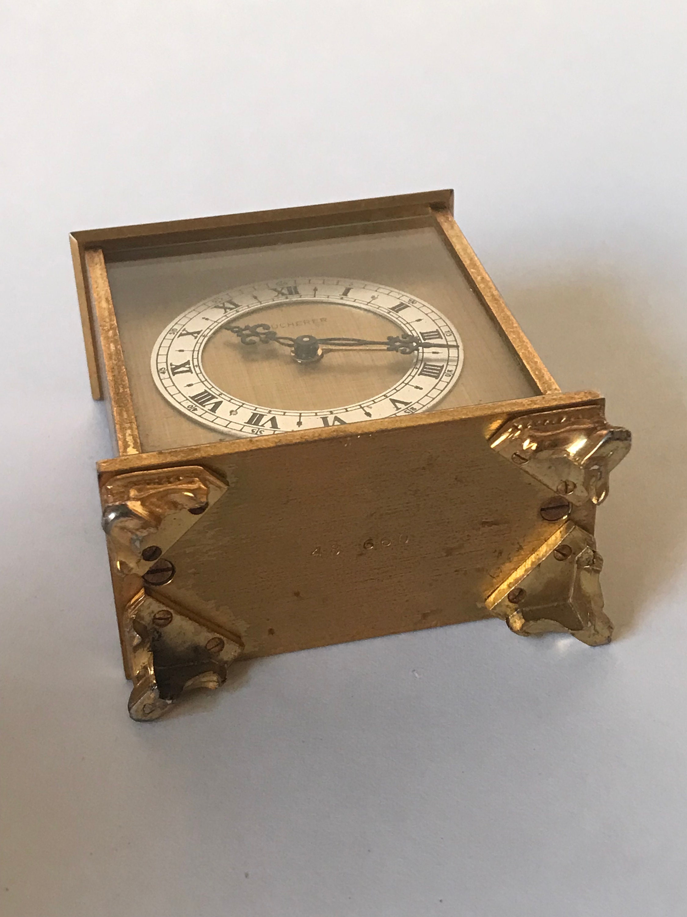 Imhof Bucherer Swiss Made Brass 8-day Alarm Carriage Clock, Small ...