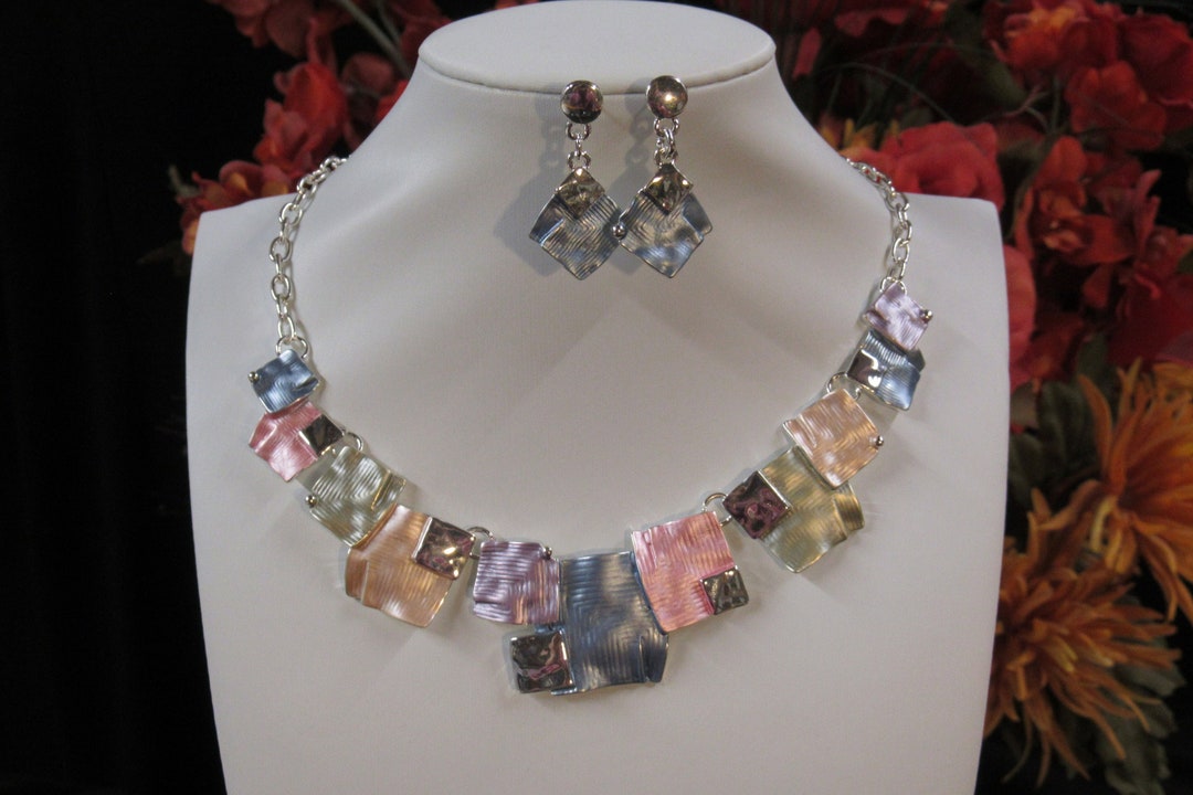 Boho Necklace Set, (5), Multicolor Statement Necklace, Statement Bib ...