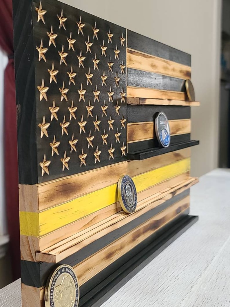 Thin Gold Line Challenge Coin Display: 911 Dispatcher Coin Holder - Etsy