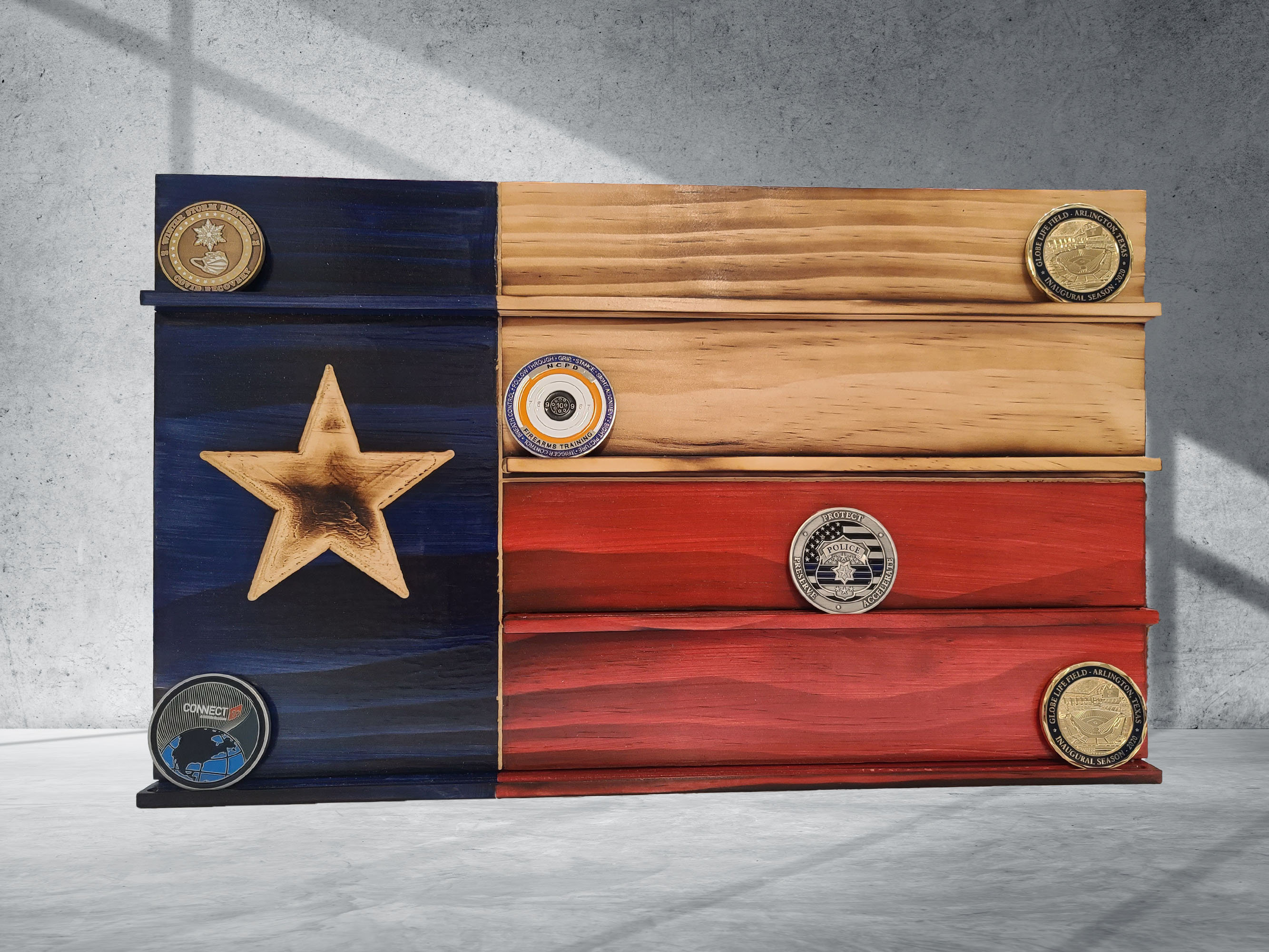 Texas Flag Challenge Coin Display - Etsy