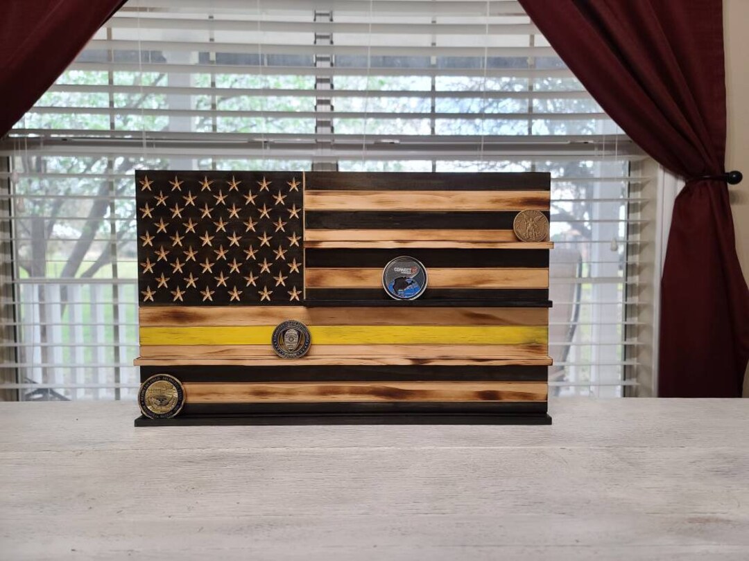 Thin Gold Line Challenge Coin Display: 911 Dispatcher Coin Holder - Etsy