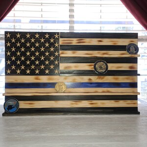 Thin Silver Line Challenge Coin/ Thin Grey Line Coin Display ...