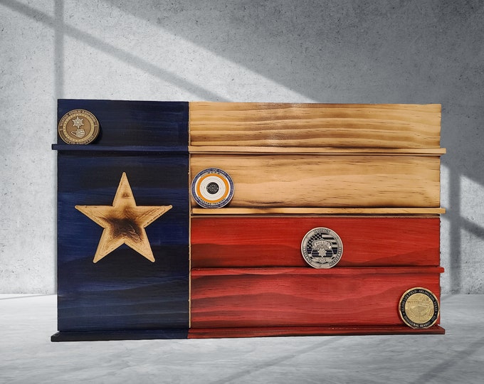 Texas Flag Challenge Coin Display - Etsy