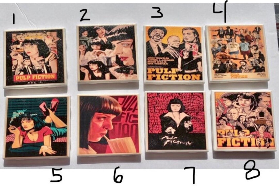 Choose Four Pulp Fiction Coasters/quentin Tarantino/cult Classic/movie ...