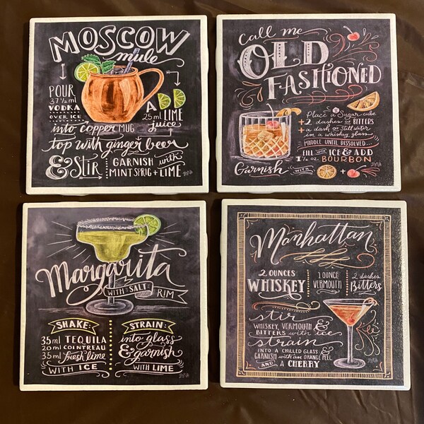 Alcohol Coasters - Etsy