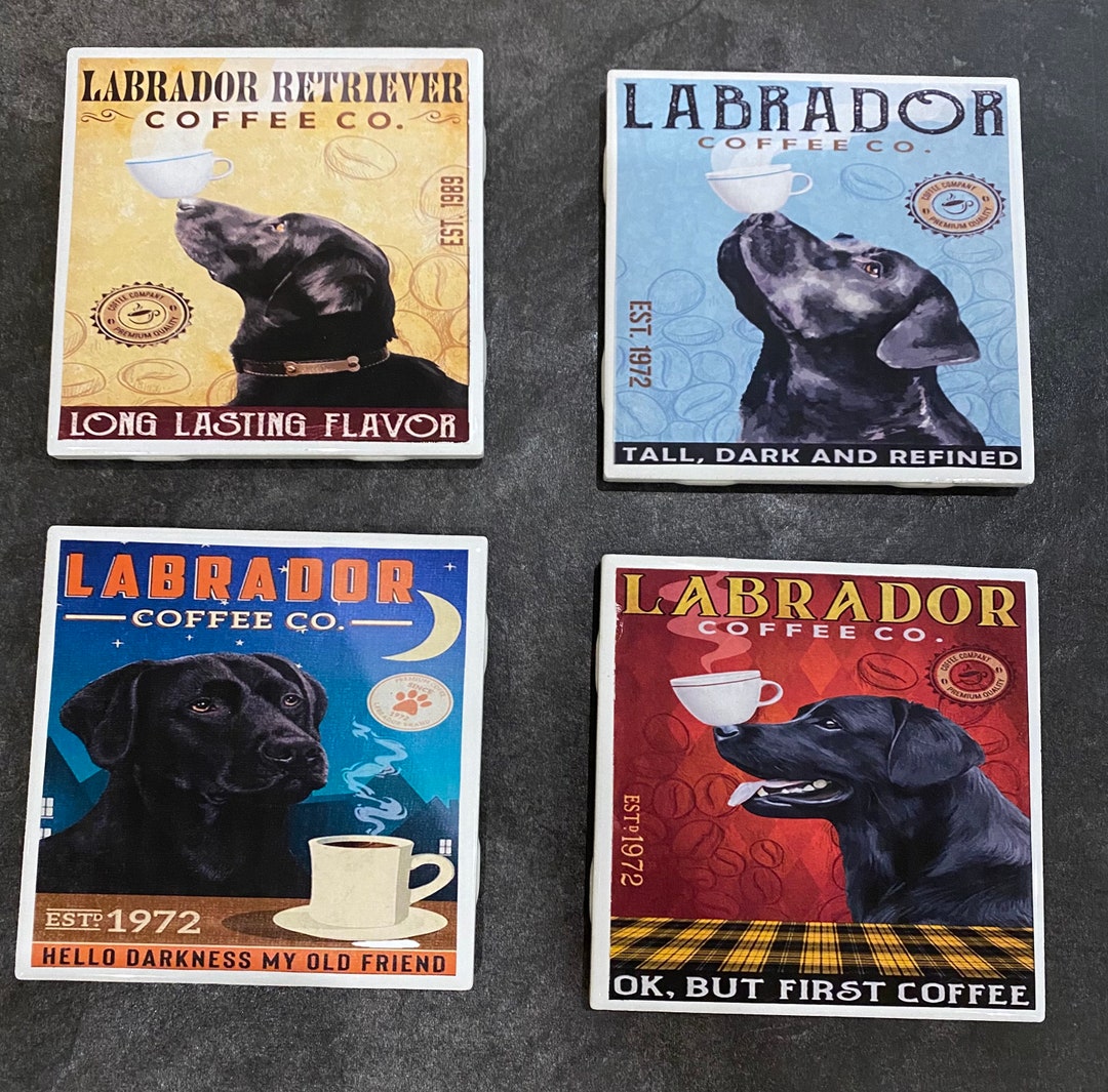 Black Labrador Coasters/black Lab/mans Best Friend/drink Coaster ...