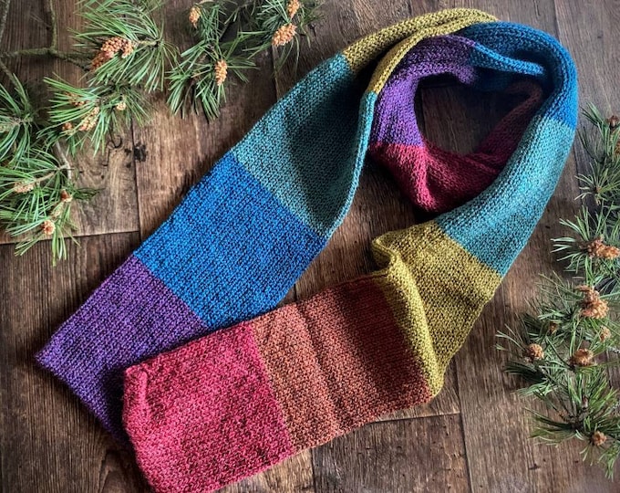 Extra Long Happy Hippie Knitted Tasselled Scarf Chunky Textured ...