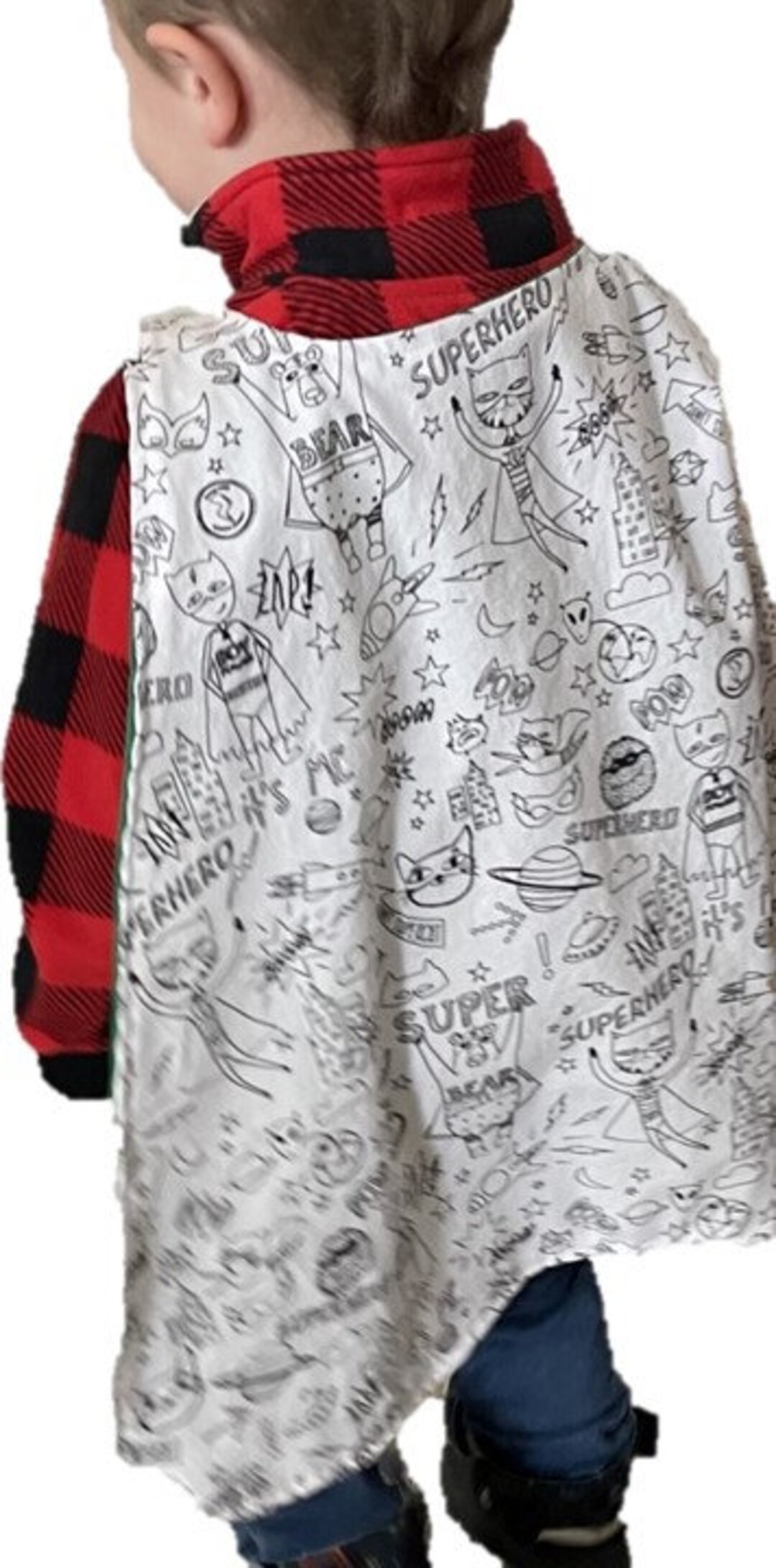 Color Me Superhero Cape for Children, Washable, Reusable, Kids Coloring ...