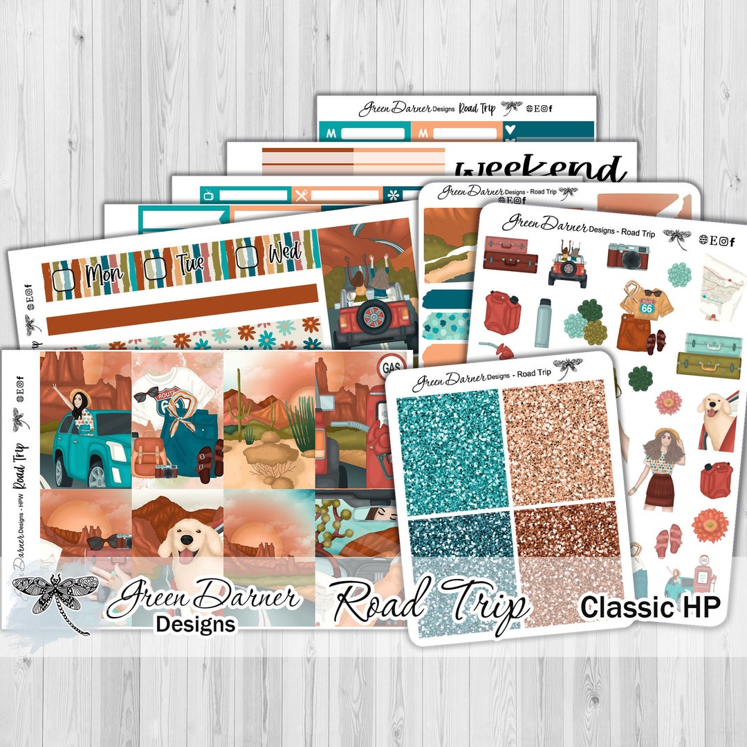 Happy Planner, ROAD TRIP Weekly Planner Sticker Kit, Journaling ...