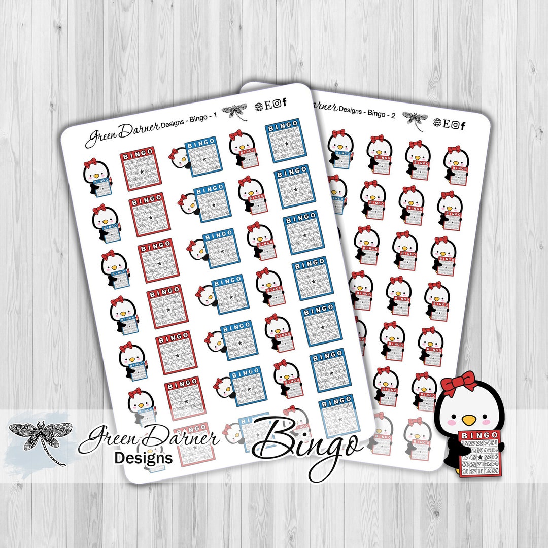 Pearl the Penguin BINGO Functional Planner Stickers, Happy Planner ...