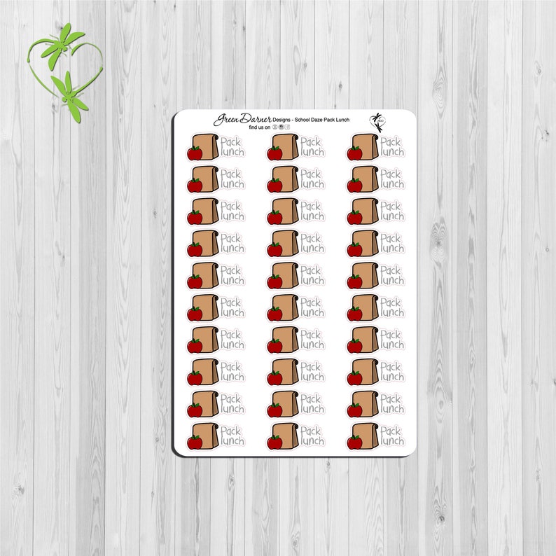 Pack Lunch School Daze Calendar Add on Happy Planner Erin | Etsy