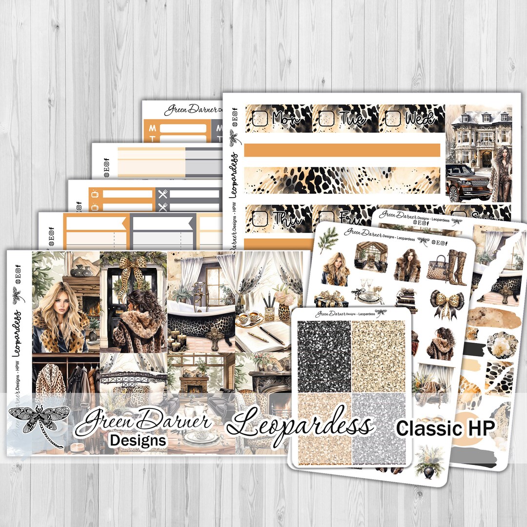 Happy Planner, LEOPARDESS, Weekly Planner Sticker Kit, Winter Leopard ...