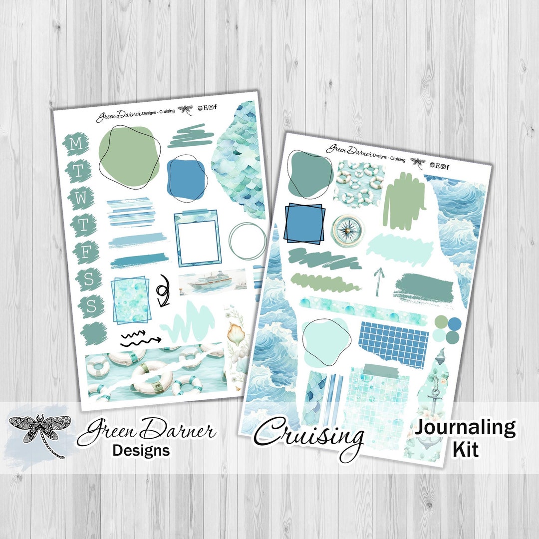 CRUISING Journaling Sticker Kit, Spring, Summer, Holiday Travel ...