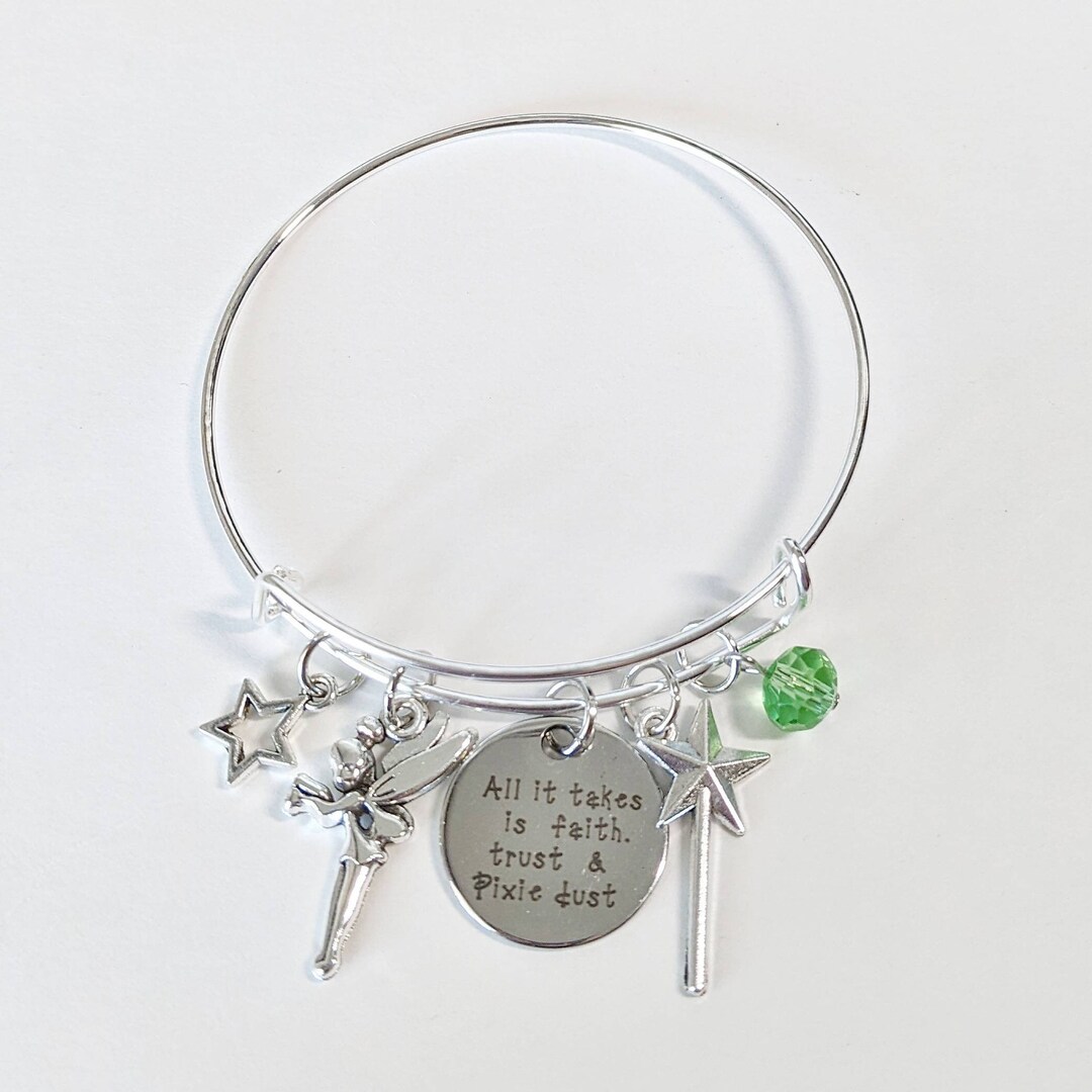 Tinkerbell Inspired Bangle Bracelet, Fairy Jewelry, Fairy Bracelet ...