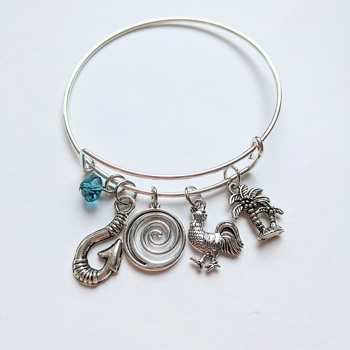 Moana Inspired Bangle Charm Bracelet Disney Princess Jewelry | Etsy