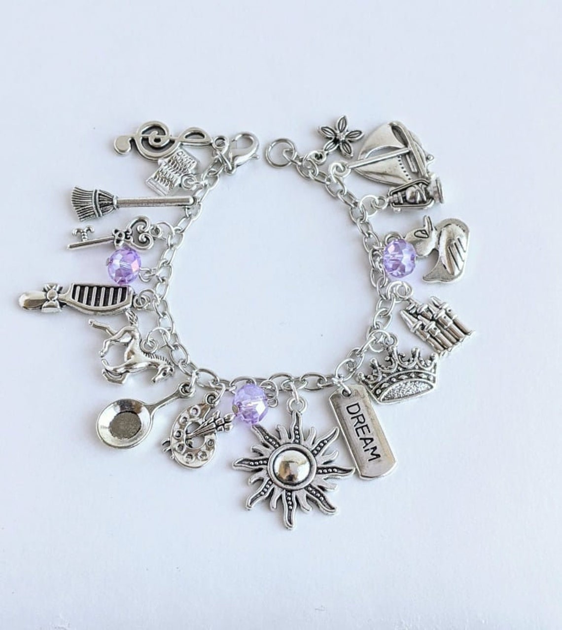 Rapunzel Inspired Charm Bracelet Princess Charm Bracelet - Etsy